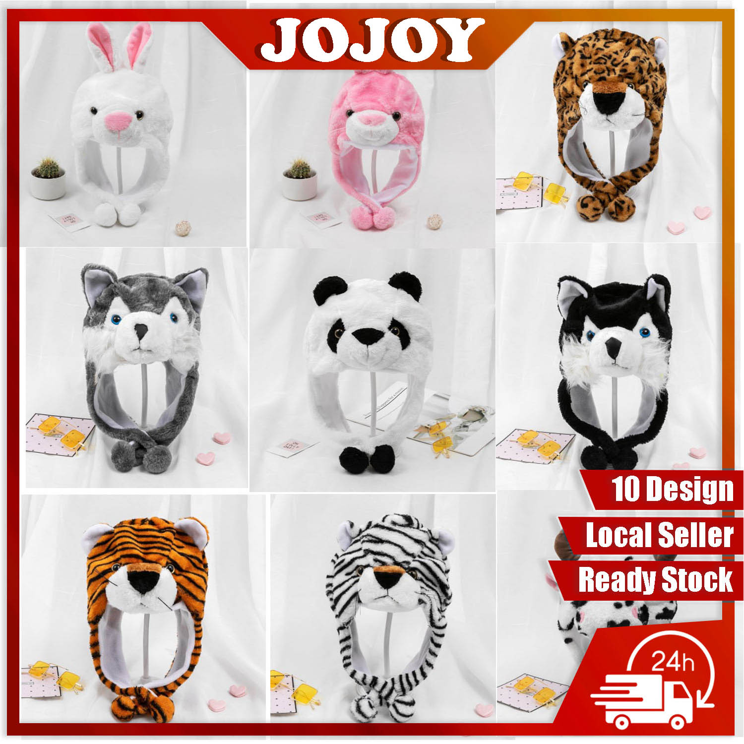 JOJOY Kinds Cold Weather Cartoon Soft Plush Animal Critter Winter Hat ...
