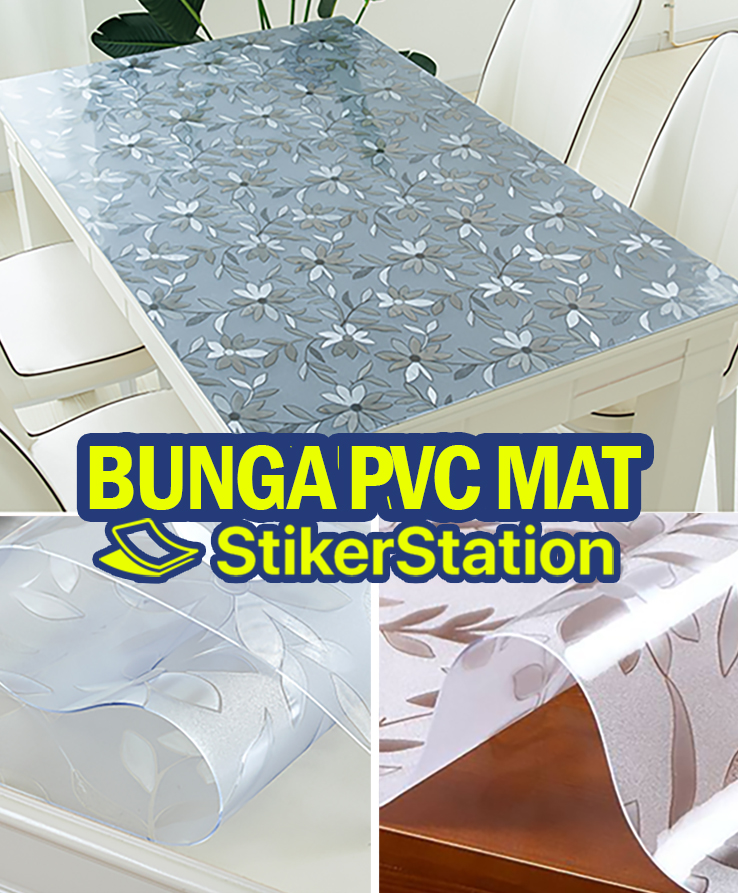 Big Piece PVC Table Mat / Alas Meja Plastik Besar / PVC Alas Meja ...