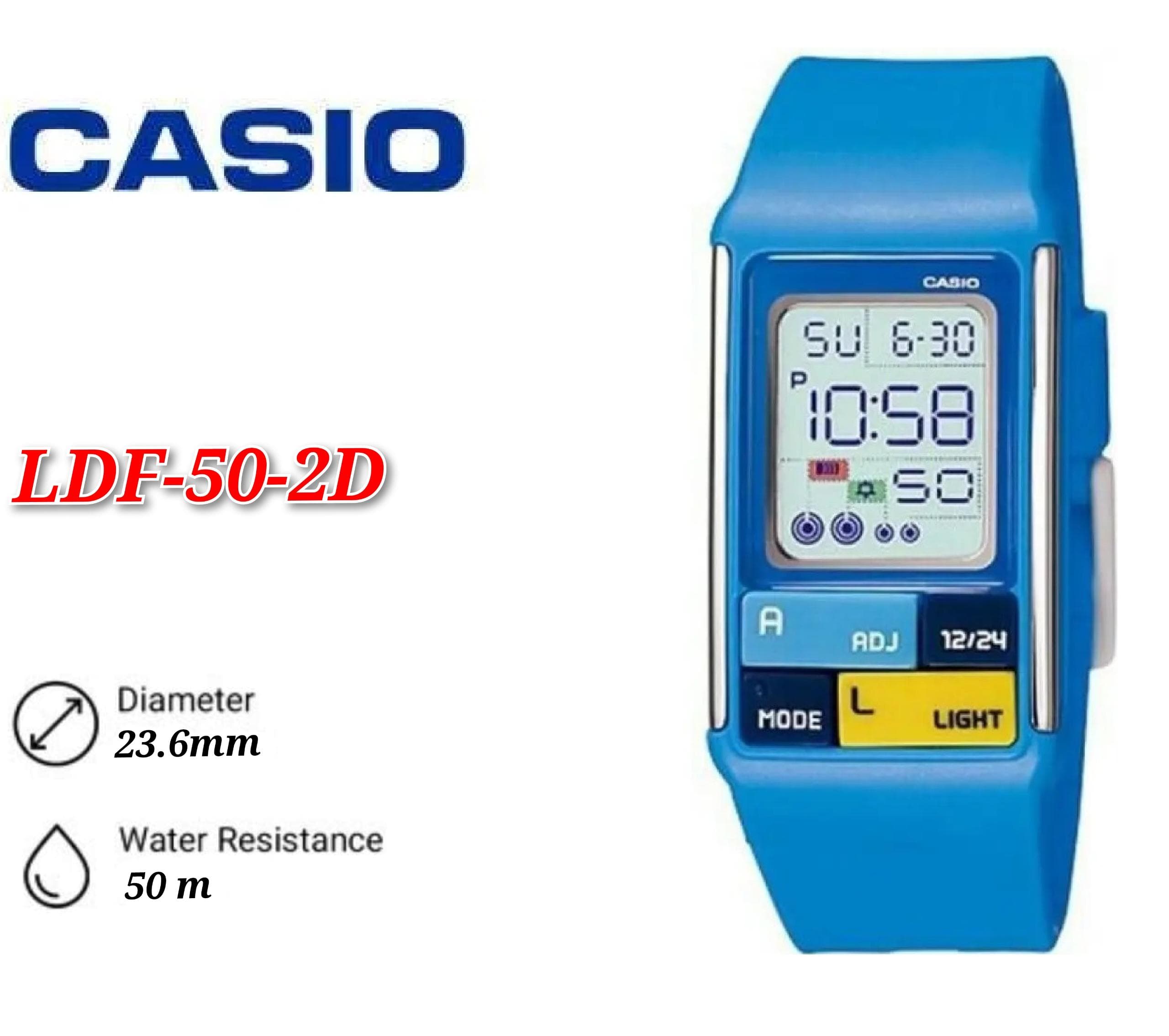 CASIO Poptone LDF-50-2D Kids Women Digital Watch Cute Color | Shopee Malaysia