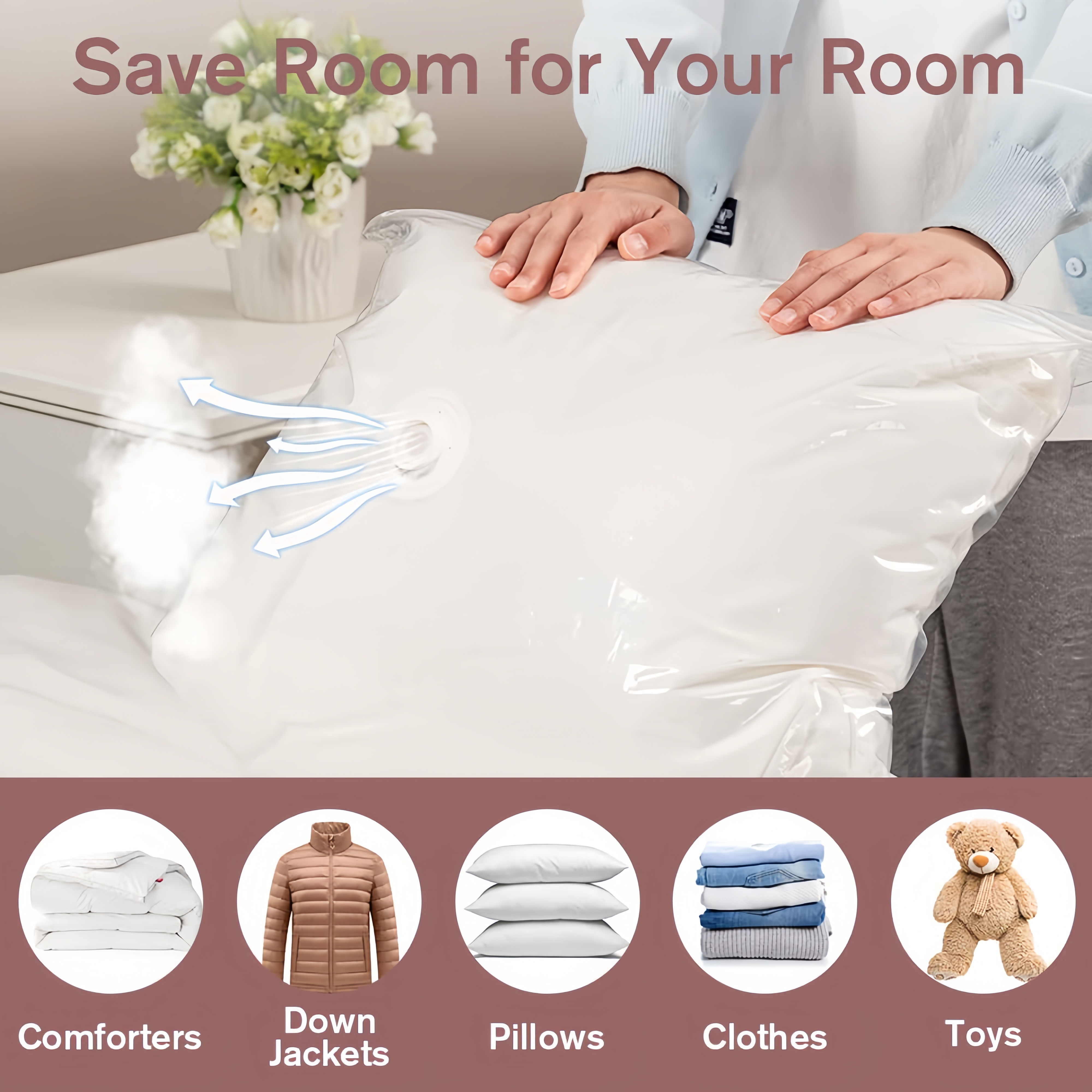 Vacuum Storage Bag Space Saving Resealable Vacuum Bags With Pump ...