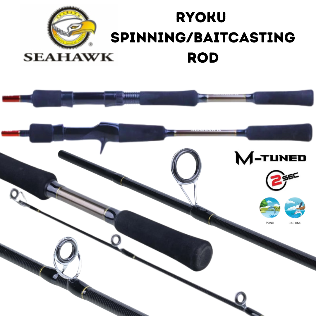 Seahawk Ryoku Spinning Baitcasting Fishing Rod Incl Hard Paper Tube ...