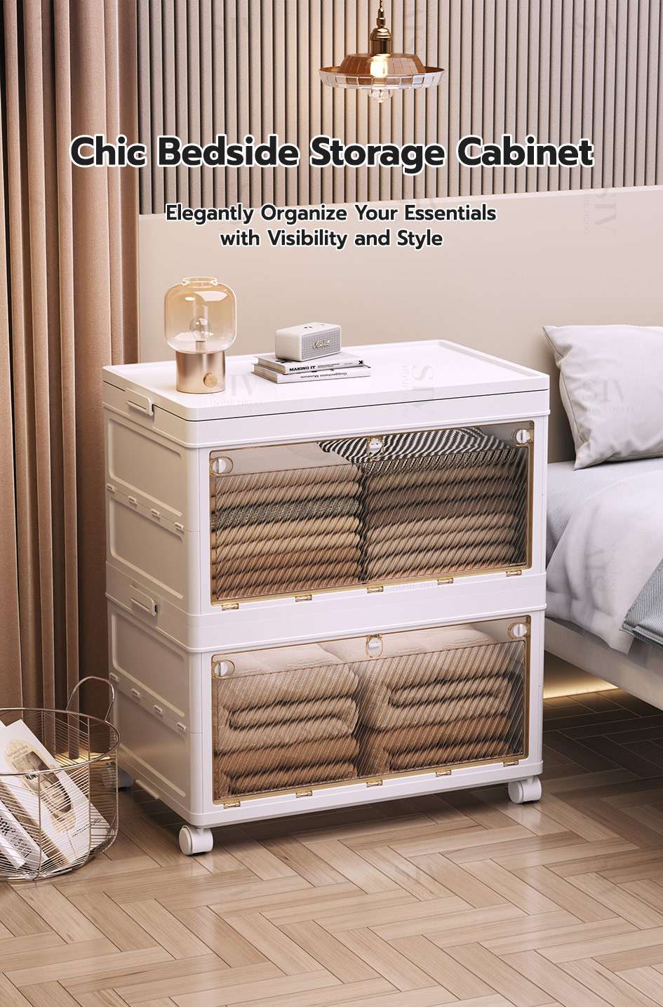 【Installation-free】SIV Foldable Storage Cabinet Folding Plastic Cabinet ...