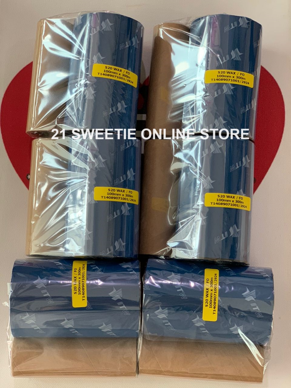 [1 roll] Premium 100x300m Thermal Transfer Wax Ribbon ITW TTR S20 ...