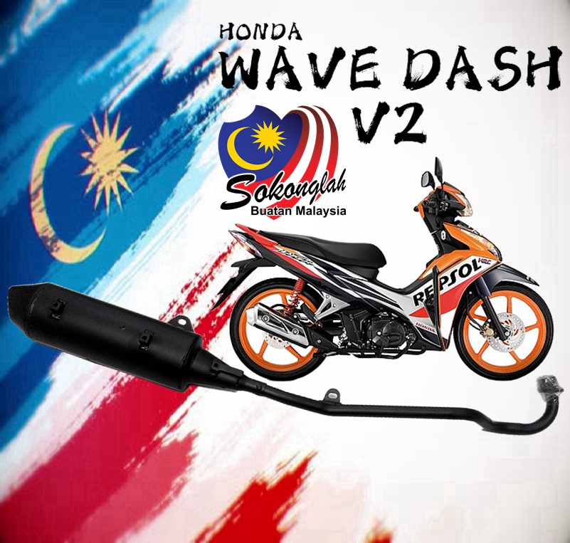 HONDA WAVE DASH V2 110 CARBURETOR STD MUFFLER EJM EXHAUST EKZOS EXOS ...