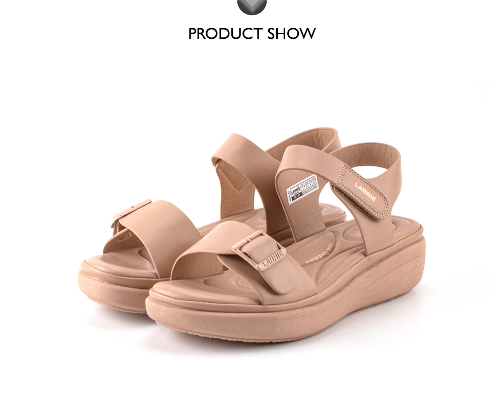 LARRIE Kasut Perempuan Mandy Buckle/Velcro Comfy Sandals - L82406 ...
