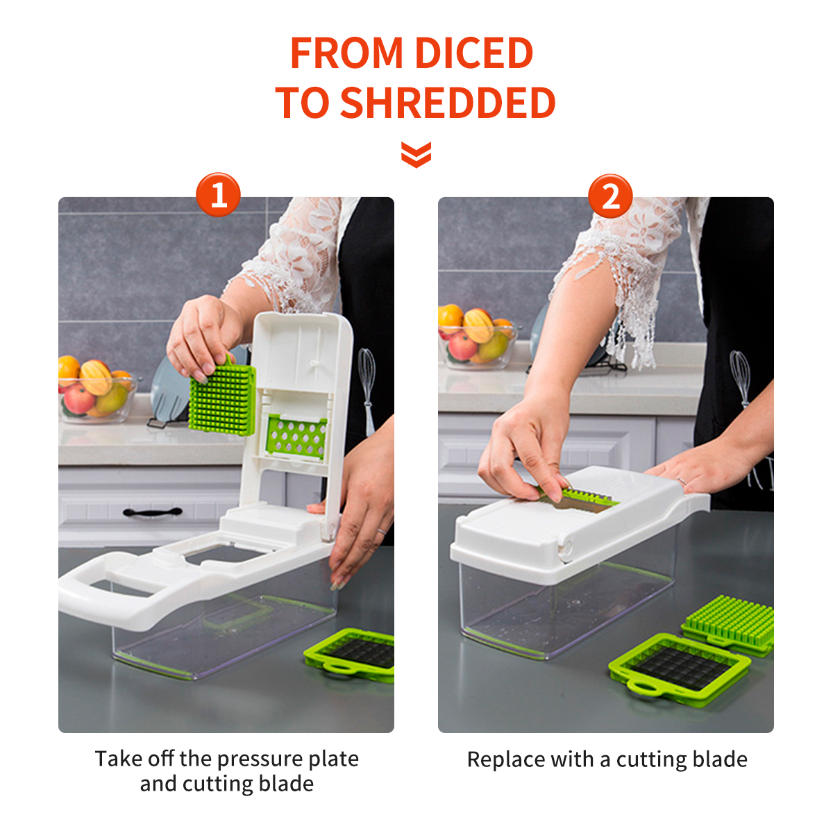 Multifunctional Vegetable & Fruit Cutter Potato Carrot Onion Graters ...