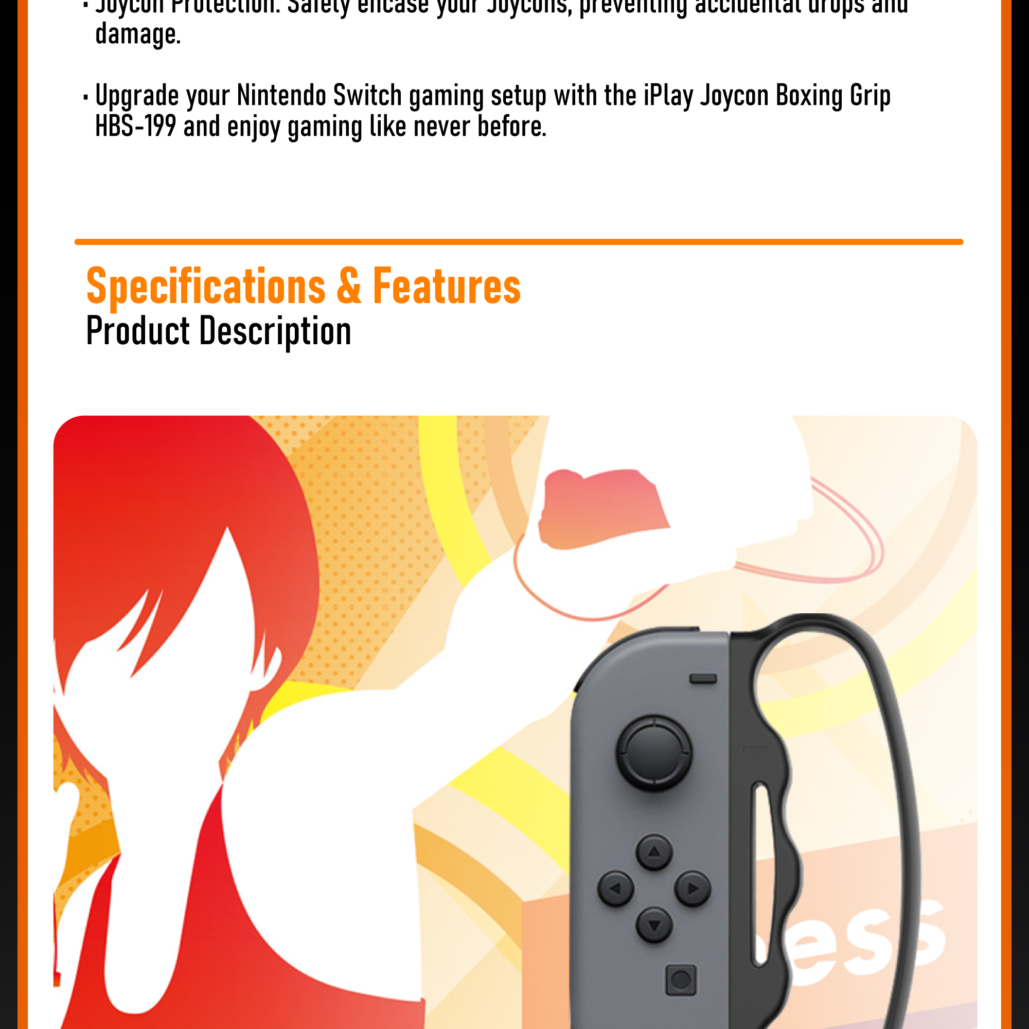 iPlay Nintendo Switch OLED V1/V2 Joycon Controller Boxing Grip Strap ...