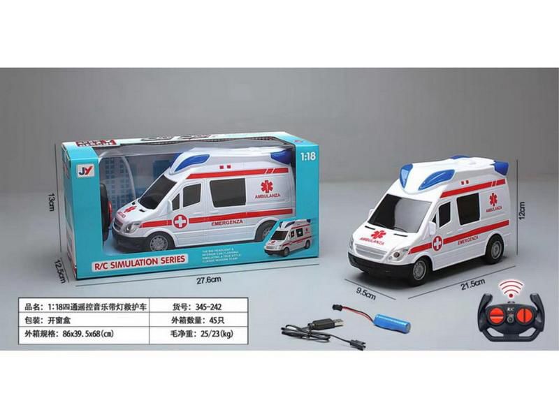 1:18 SCALE Remote Control Ambulance Toys Vehicle WITH SOUND & LIGHT ...
