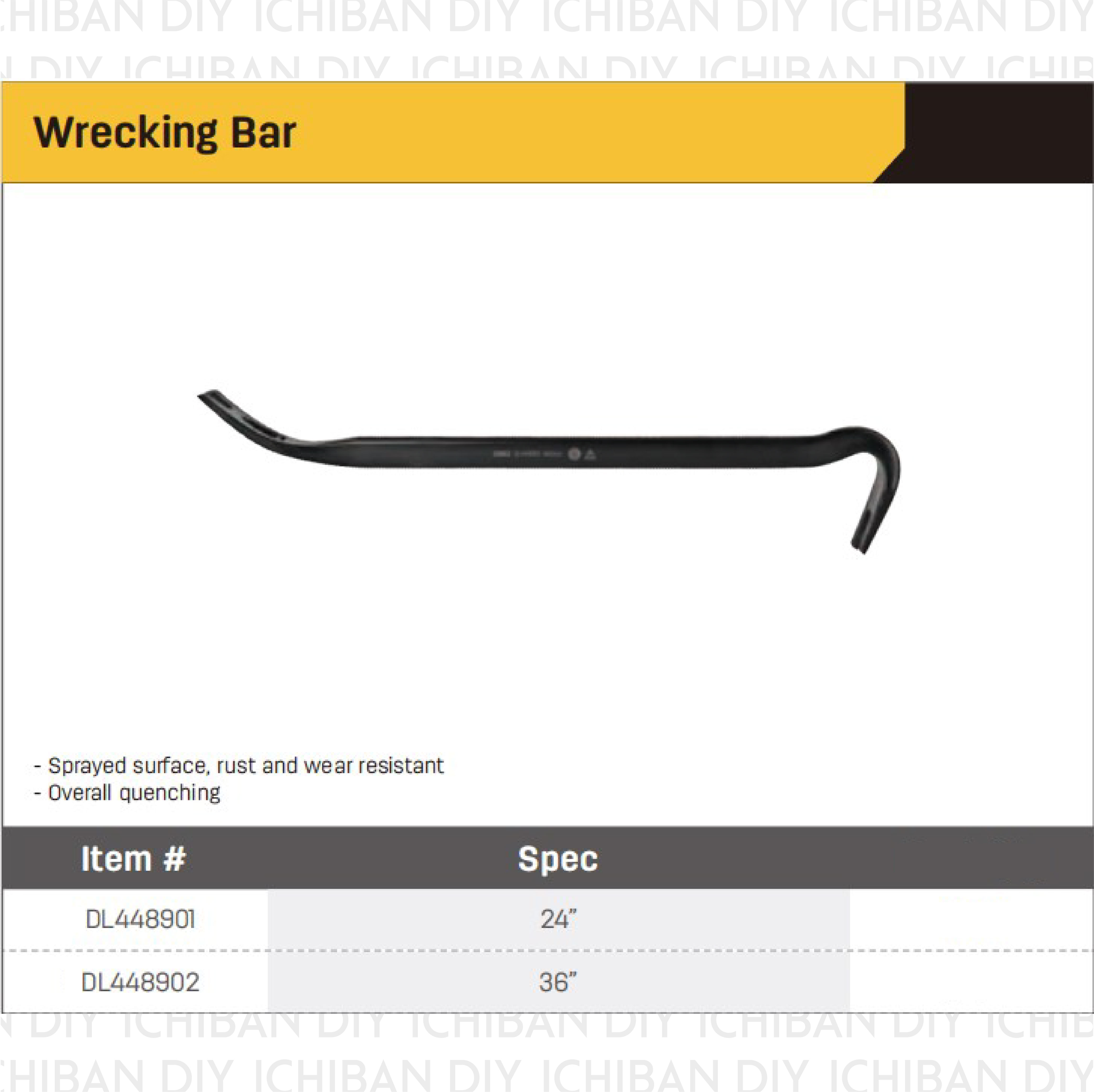 DELI 24"/36" Wrecking Bar DL448901 DL448902 Crow Bar Crowbar Pry Tuil ...