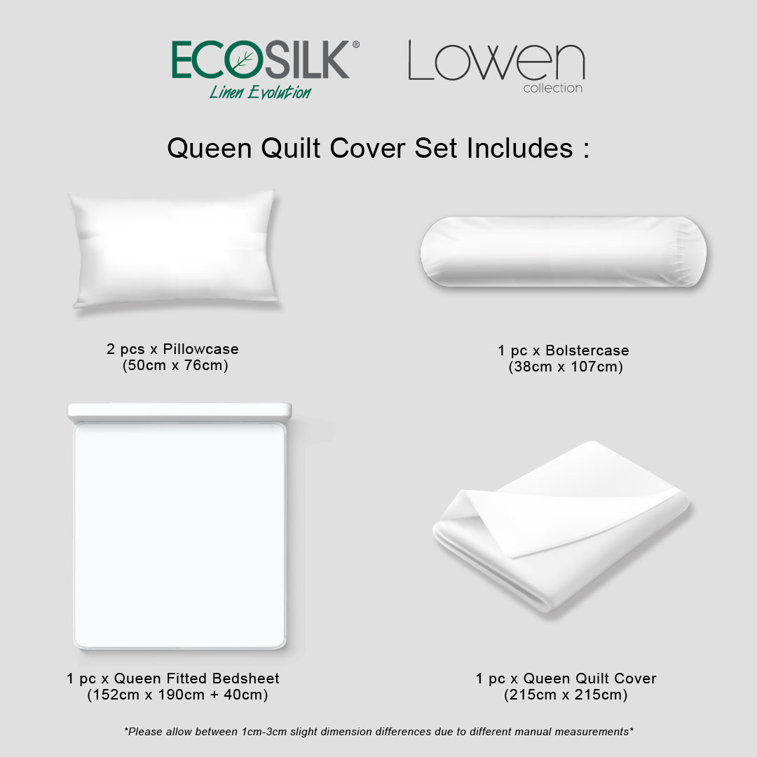 EcoSilk® - Jean Perry Lowen 5 In 1 Queen Quilt Cover Set (40cm ...