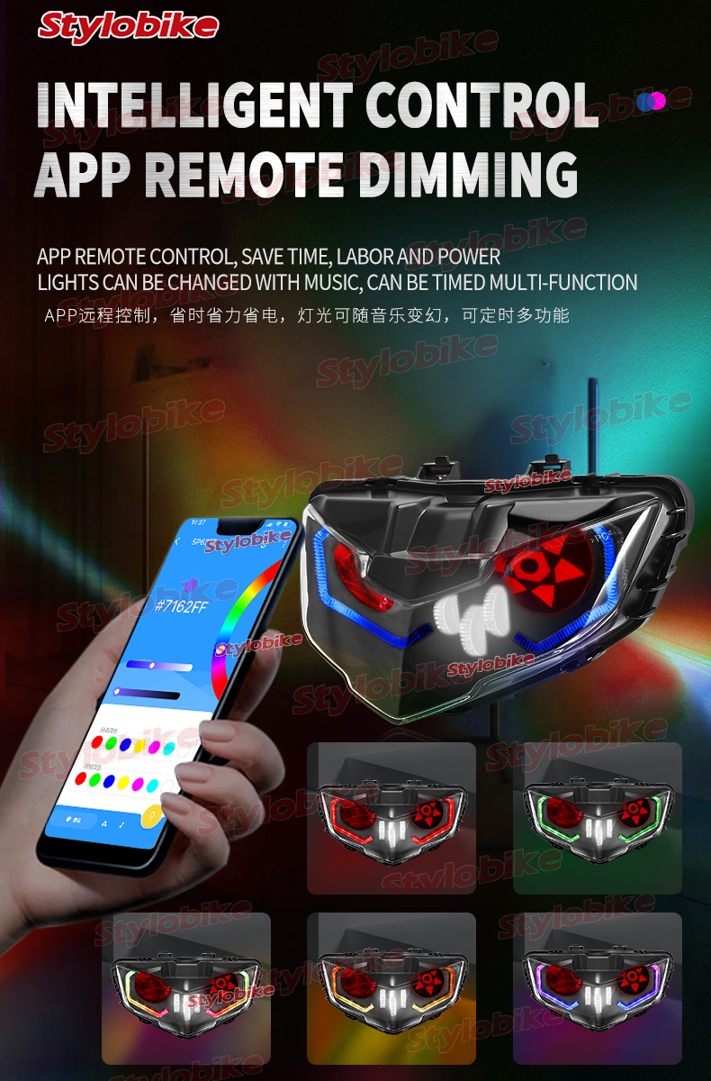 HPMP Y15 LC135 V8 LED Headligh Lampu Depan Y15ZR V2 LC 135 V8 Head Lamp Front Lamp Sharingan ...