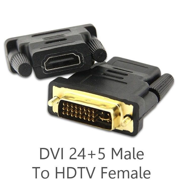 DVI 24+1 24+5 to HDTV Male Female DVI-D Bidirectional Adapter PC ...