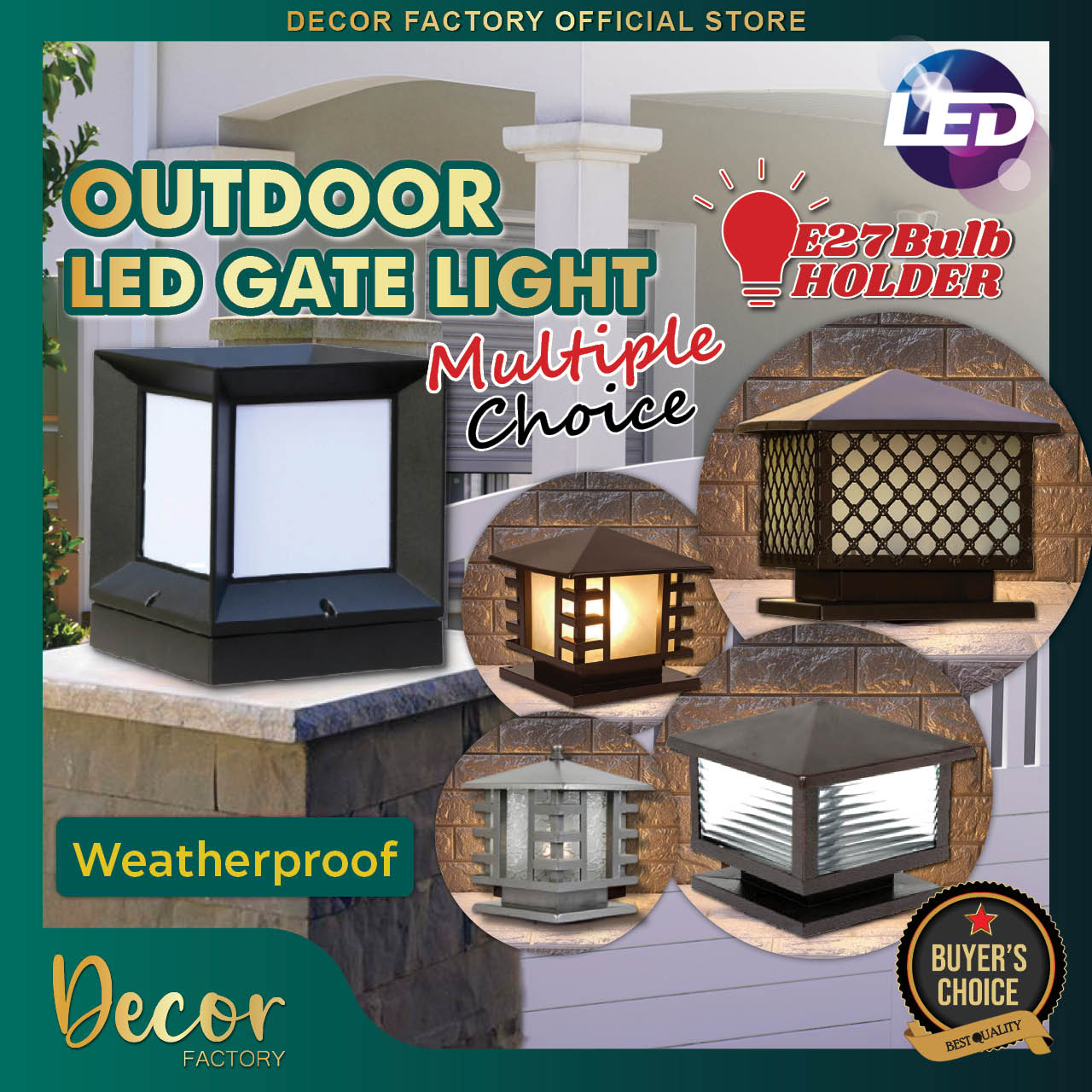 🔥HOT SELLING🔥 Outdoor Gate Light Waterproof Lampu Gate Light Outdoor ...