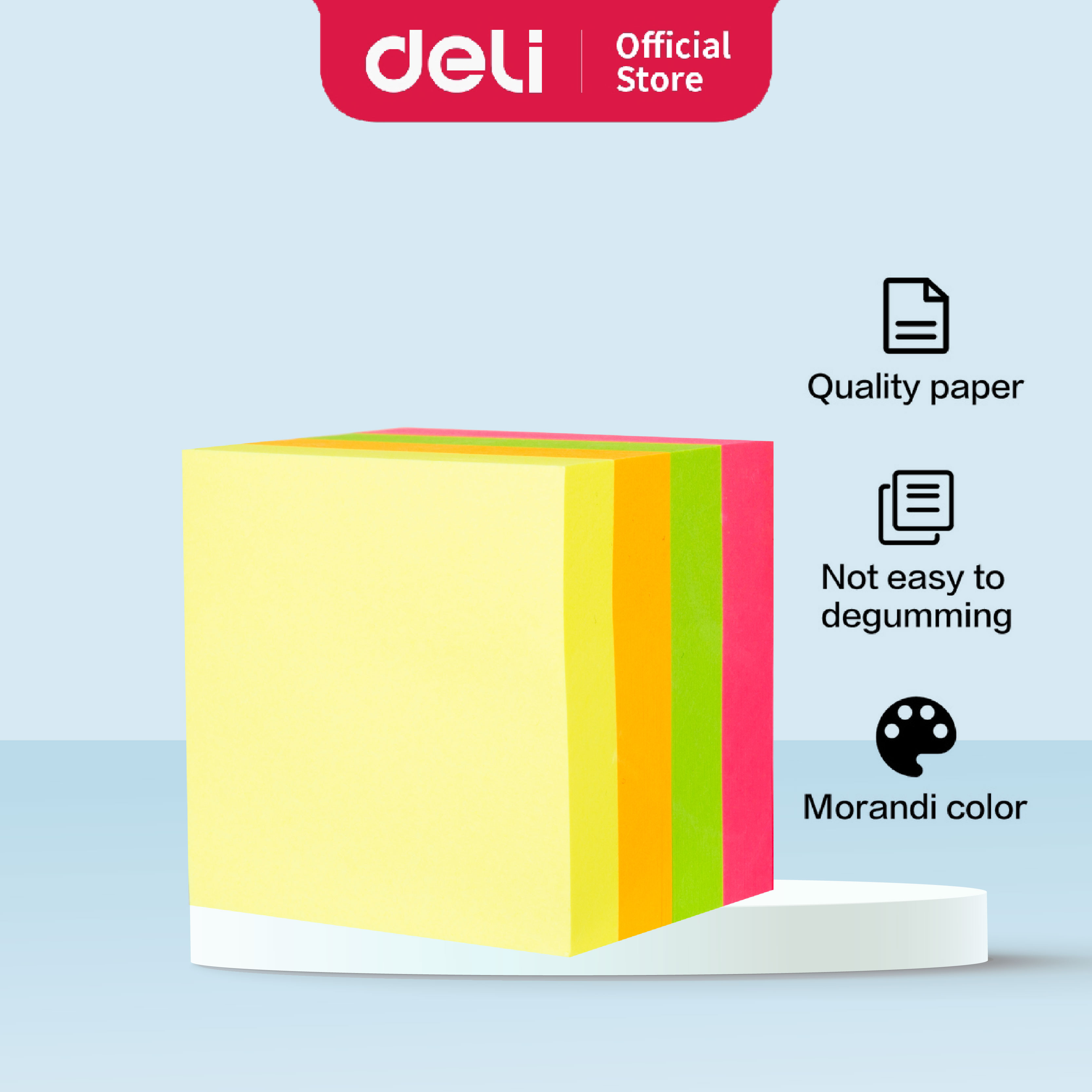 Deli Sticky Notes Morandi Colors (51 x 51mm x 4 x 100 Sheets) EA03303 ...
