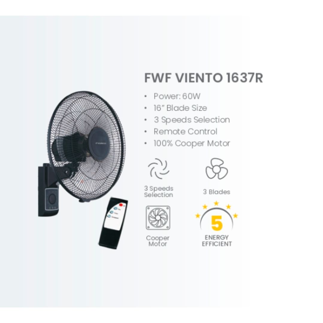 Khind Wall Fan With Remote Control 16" WF1609R / Faber 16" FWF VIENTO ...