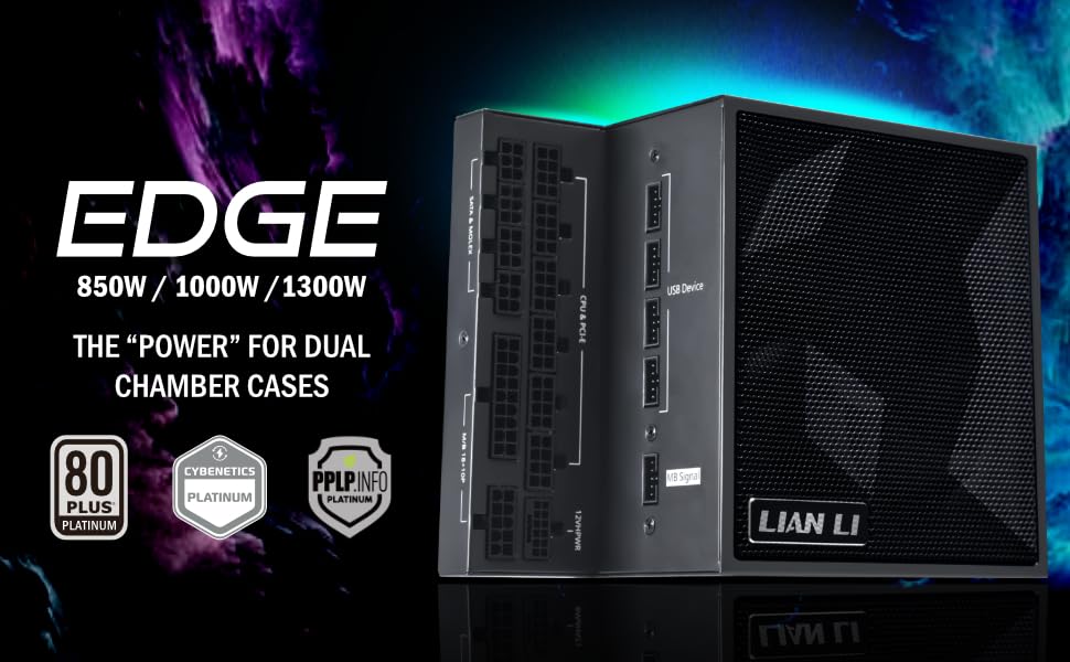 # LIAN LI Edge - 80+ Platinum ATX3.1 (PCIe5.1) Fully Modular L-Shape ...
