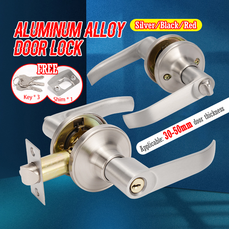 Door Lock Set Home Lever Cylindrical Cylinder Door Lock Tombol Pintu ...