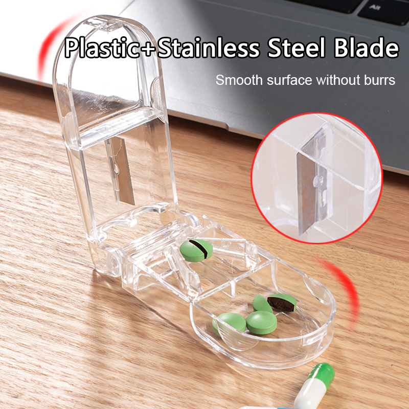 Home Medicine Cutter Pill Cutter Box Tablet Splitter Storage Case ...