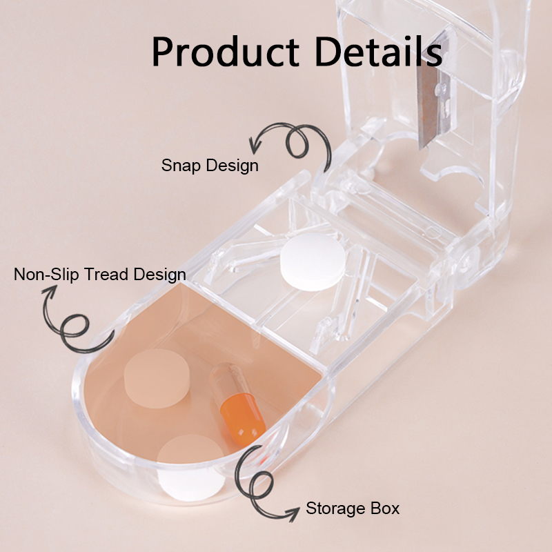 Home Medicine Cutter Pill Cutter Box Tablet Splitter Storage Case ...