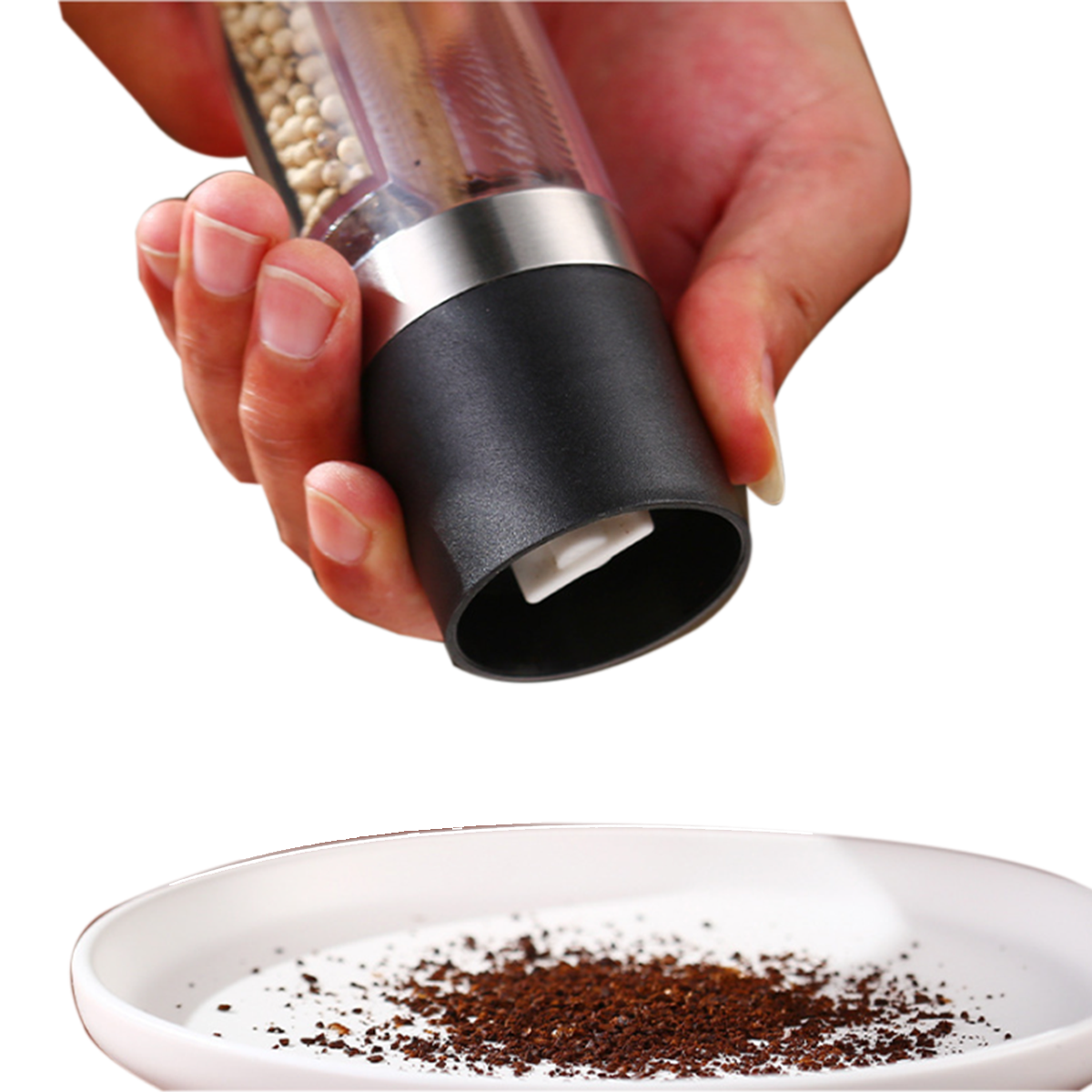Dealforhome 🎡 【Dual Side】Refillable Stainless Steel Salt Pepper Manual ...
