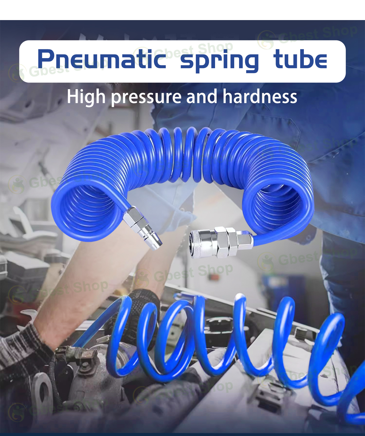 Dust Blow Gun PU Air Spring Hose Flexible Spring Recoil Spira Pipe Air ...