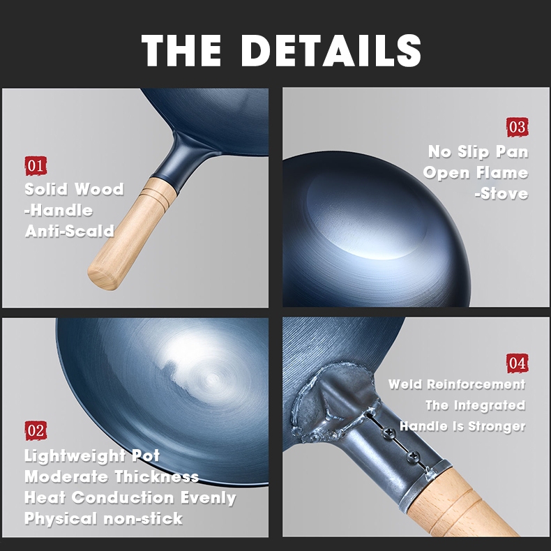 Traditional Uncoated Non Rusty Non Stick No Coating wok non stick ...