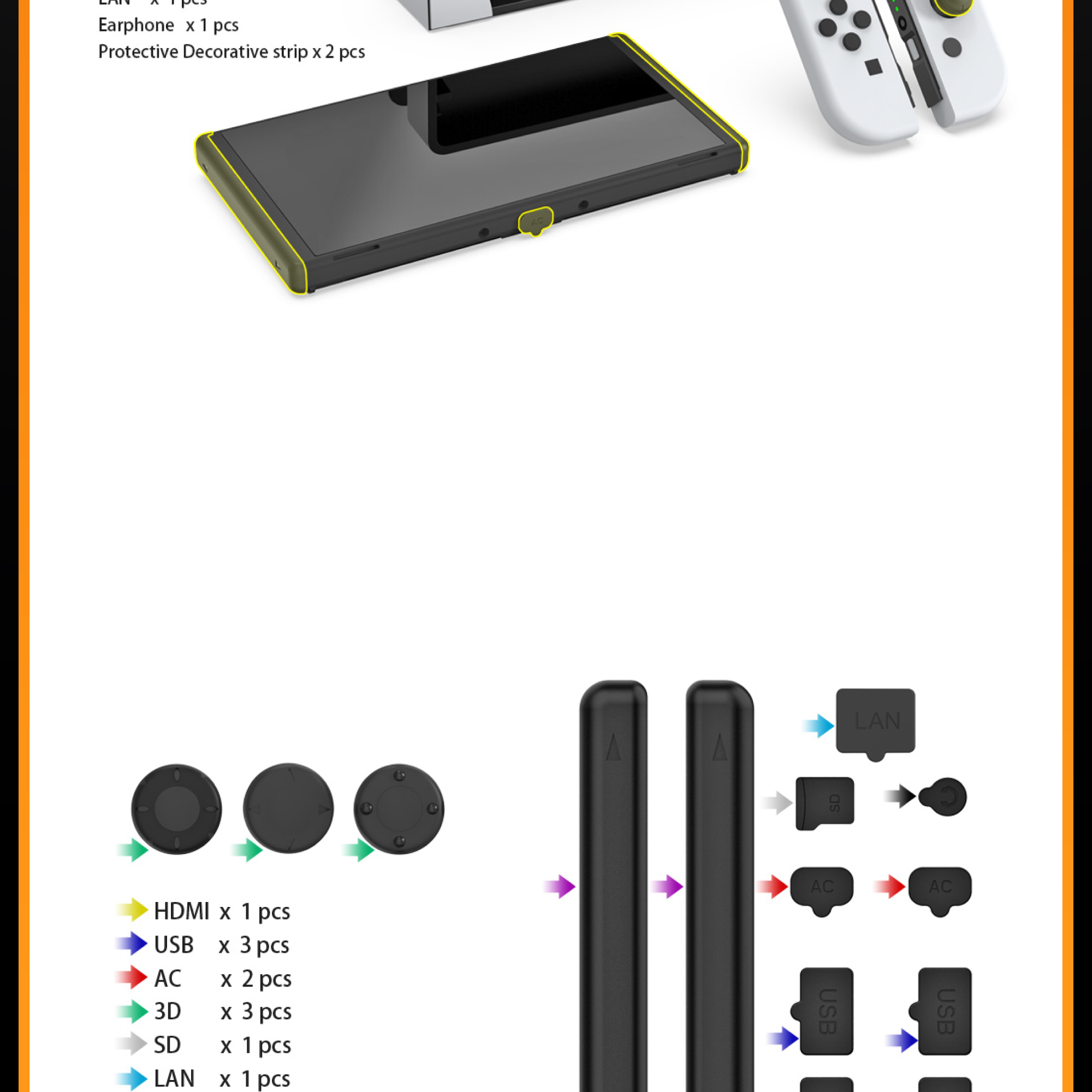 DOBE Nintendo Switch OLED Dust Proof Silicone Rubber Protector Plug ...