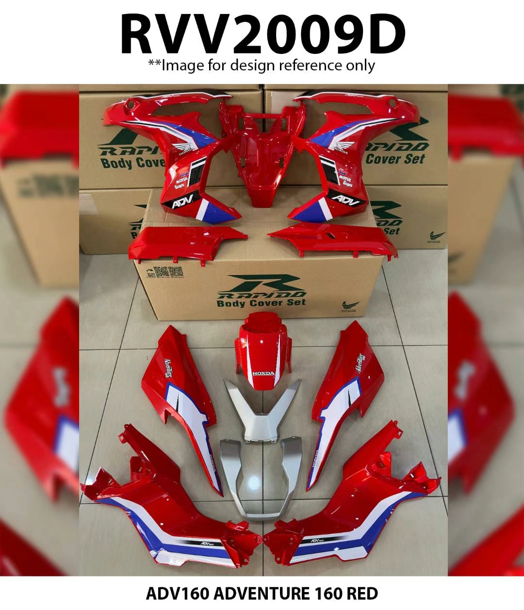 Cover Set Rapido Honda ADV160 ADV 160 Adventure Red Motor Body Set ...