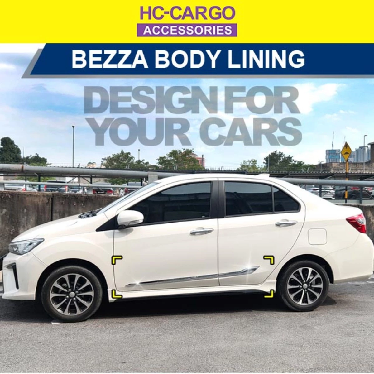 Perodua Bezza Side Body Moulding Trim Chrome 4pcs With Double Tape ...