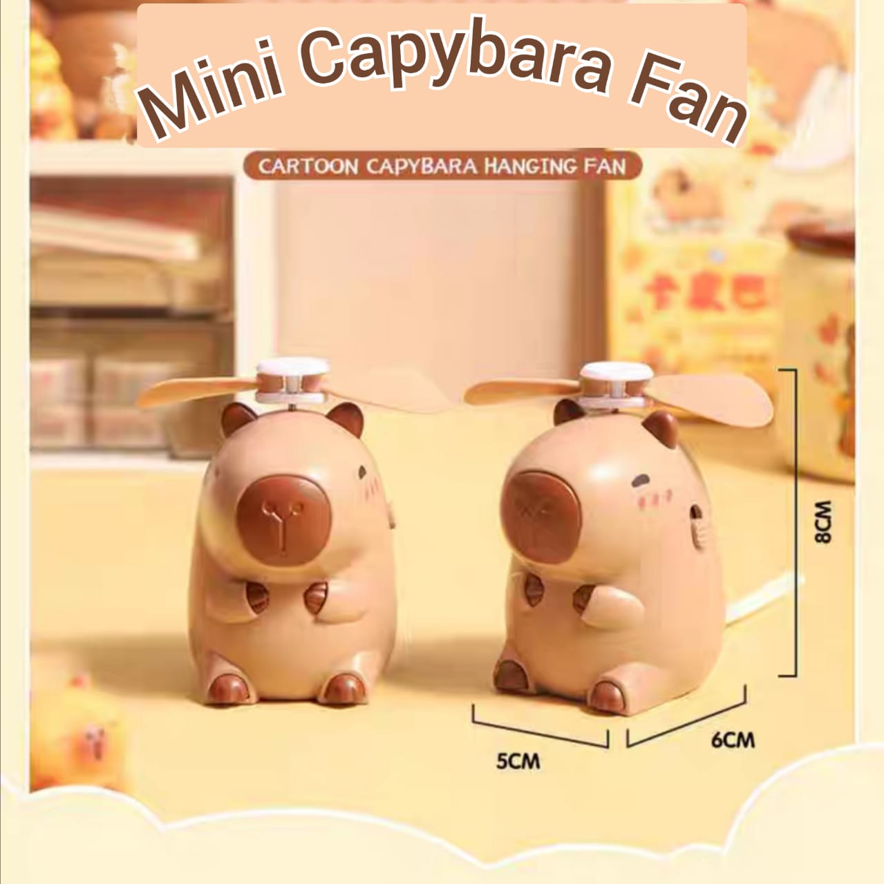 Capybara Mini Fan Mini Handheld Fan Usb Rechargeable Fan Student ...