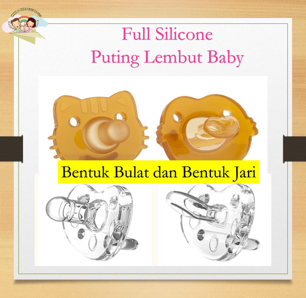 New Born Baby Full Silicone Orthodontic Soother Puting Bayi Lembut ...