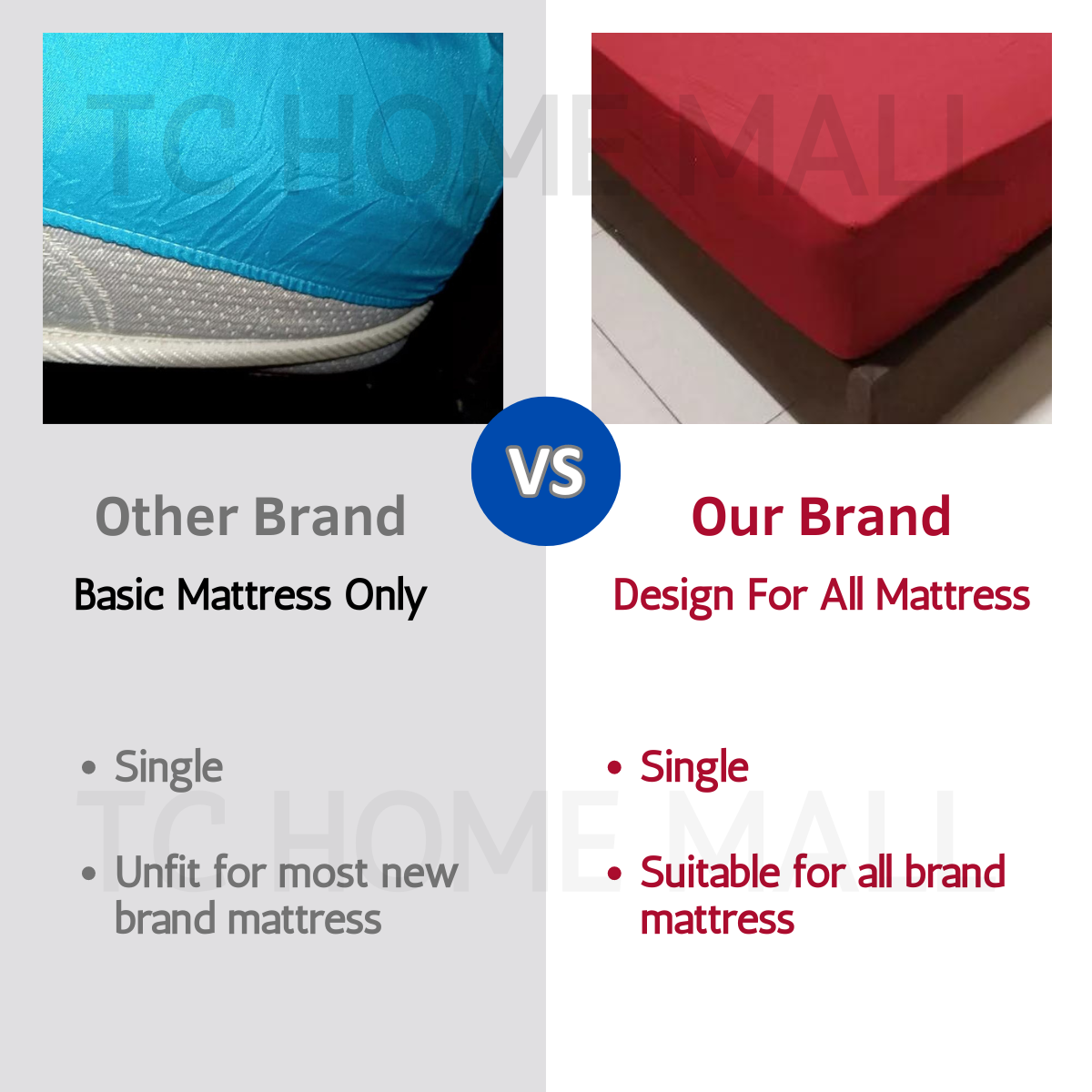 Cadar Single Plain Bedsheet Fitted Single Hostel Sarung Tilam Single ...