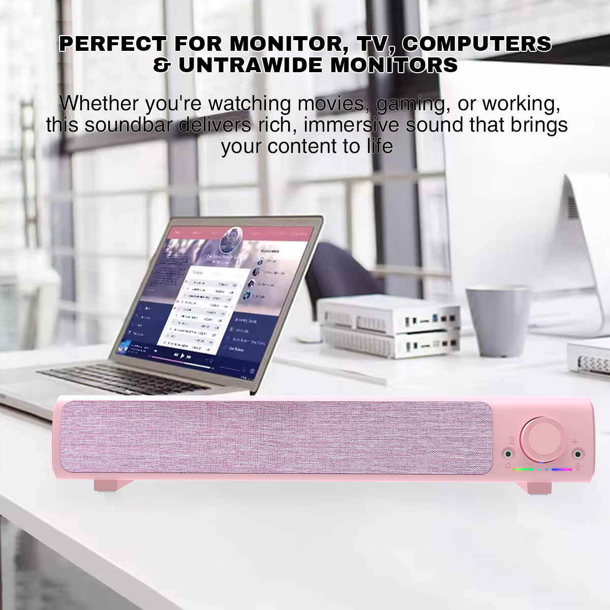 Vinnfier Hyperbar U11 USB Powered PC Soundbar with Aux Line-In Output ...