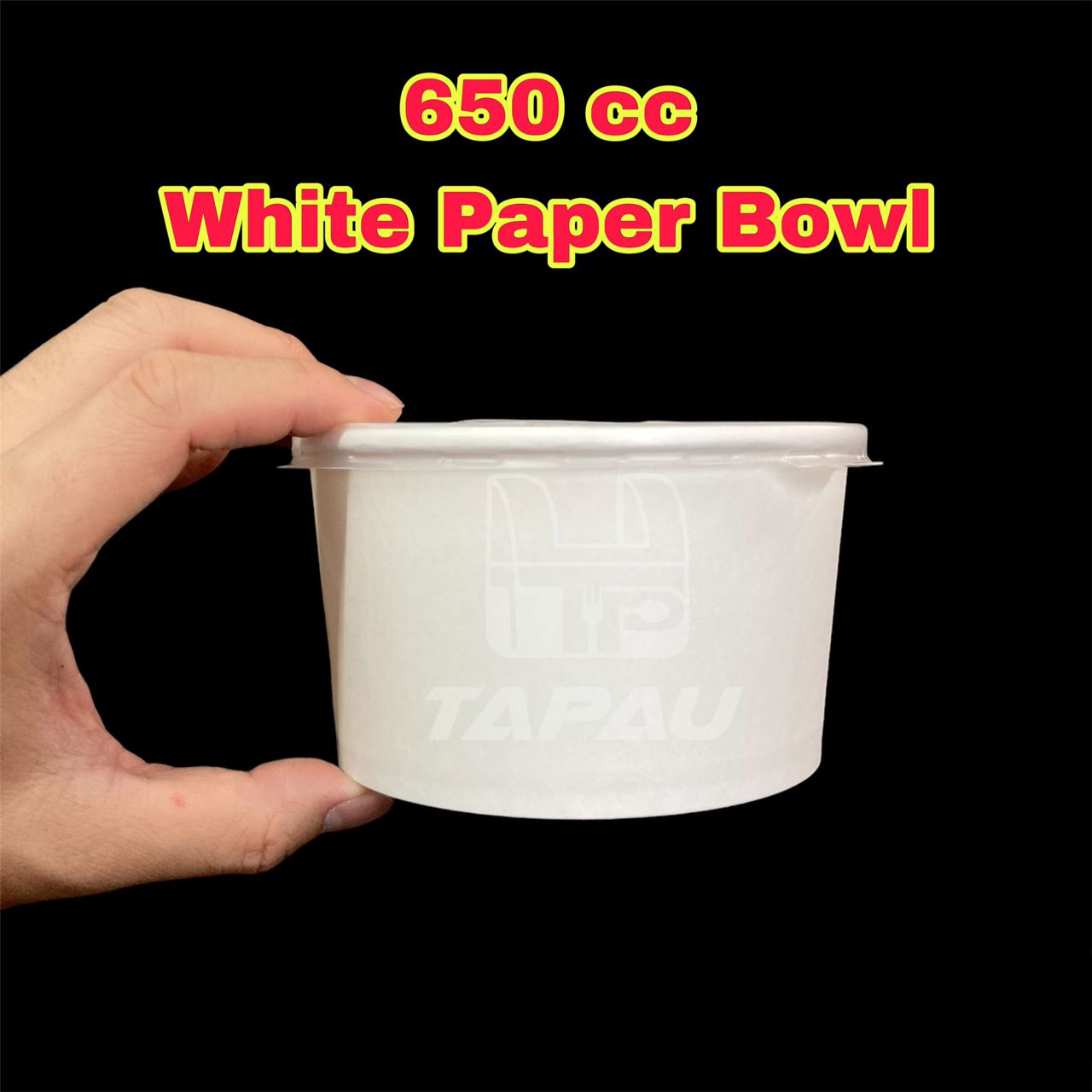 TAPAU - 650cc Disposable Paper Bowl ( 50pcs± ) White 650cc PAPER BOWL ...