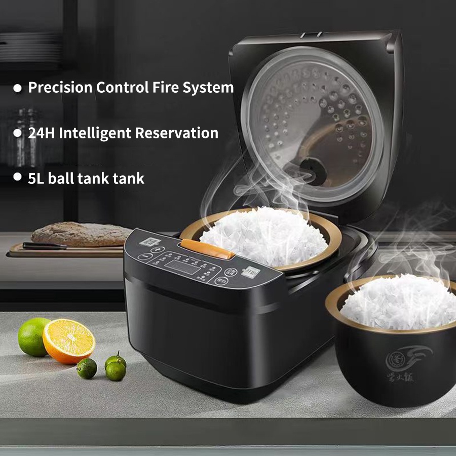 Rice Cooker 5L Big Rice Cooker Multifunction Smart Screen Periuk Nasi Elektrik Non Stick Pot ...