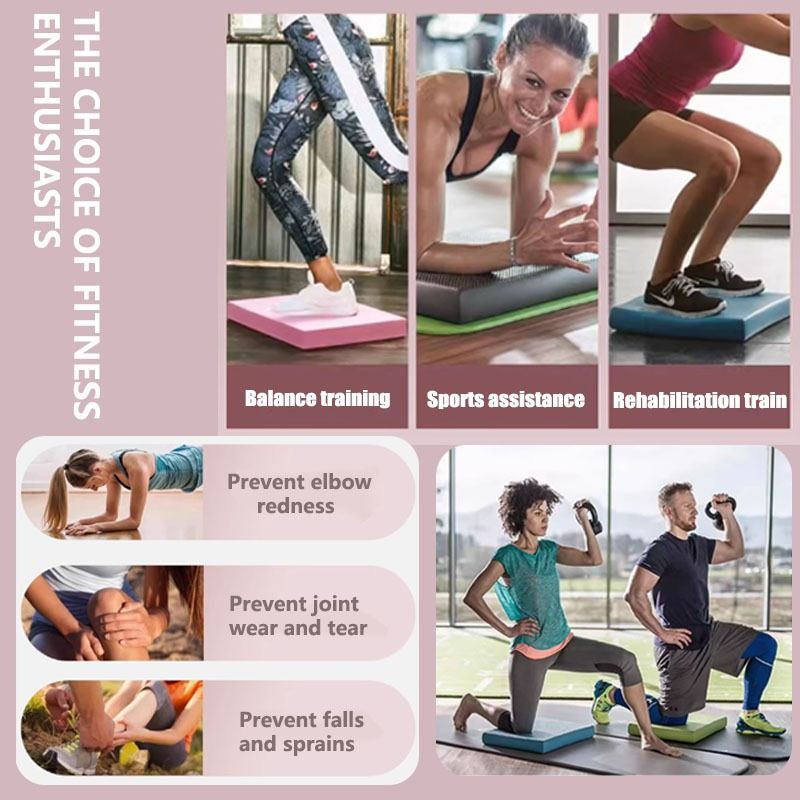 Yoga Mat 45CM Wide with Knee Pad Extra Thick Non-Slip TPE Exercise Mat ...