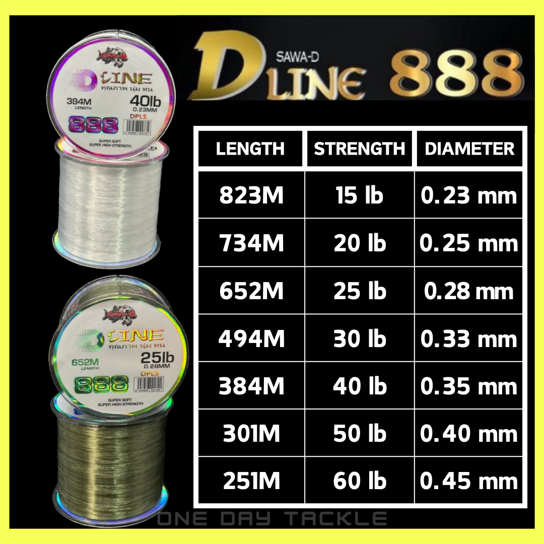 Sawa-D D Line 888 Mono Line [Tali Tangsi] Super High Strength Tali ...
