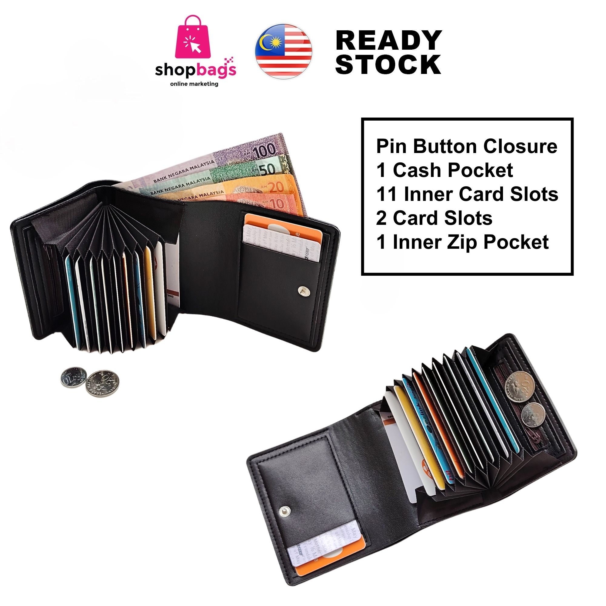 KASHVAU Big Capacity Card Holder Cum Wallet Men PU Leather Kad Holder ...