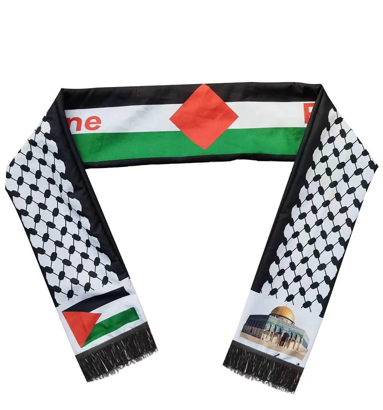 Mini Palestine Flags Brooches Palestine scarf 14x130cm Scarf Printing ...