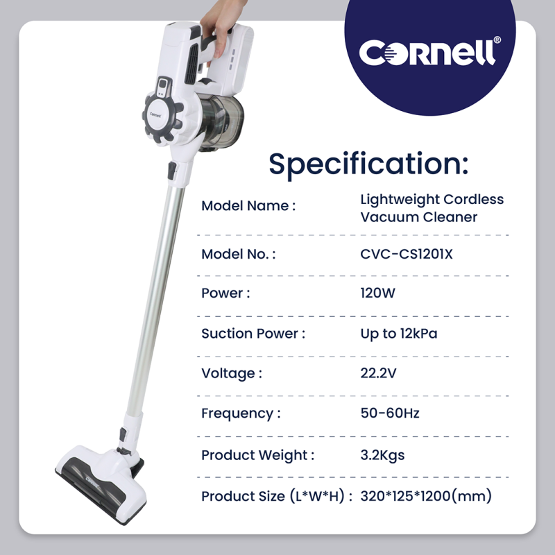 Cornell Cordless Stick Vacuum Cleaner & Handheld Vacuum Cleaner | CVC ...