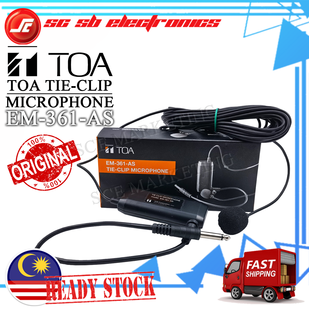 TOA ORIGINAL TIE-CLIP MICROPHONE WITH 7 METER CABLE - EM360 / EM-360 ...