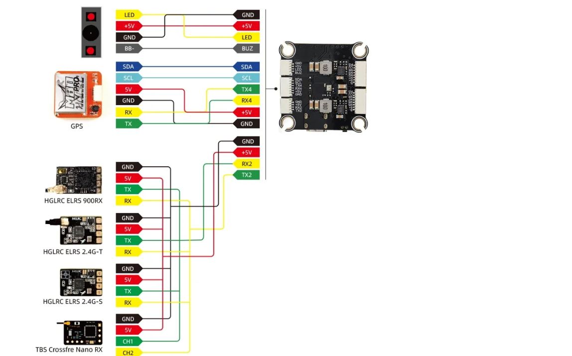 HGLRC SPECTER F460 Stack F405 V2 MPU6000 Flight Controller BLHELI_S 60A ...