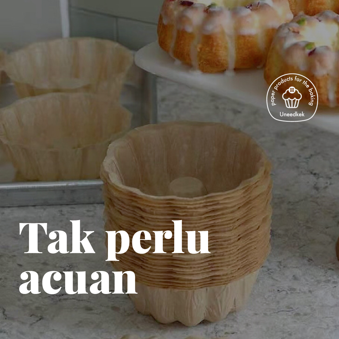 Uneedkek Bundt Cake Tray Pumpkin Shape Paper Cup Loyang Kek Bentuk Labu ...