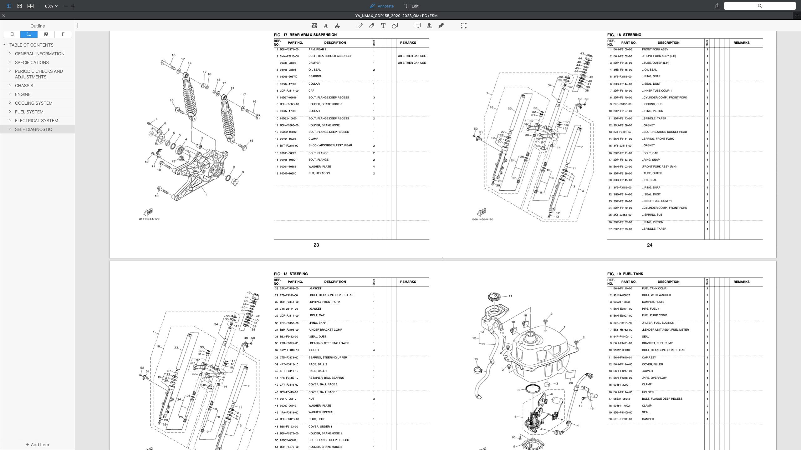 N-MAX YAMAHA NMAX GPD155-A (2020-2023) SERVICE WORKSHOP MANUAL + PARTS ...