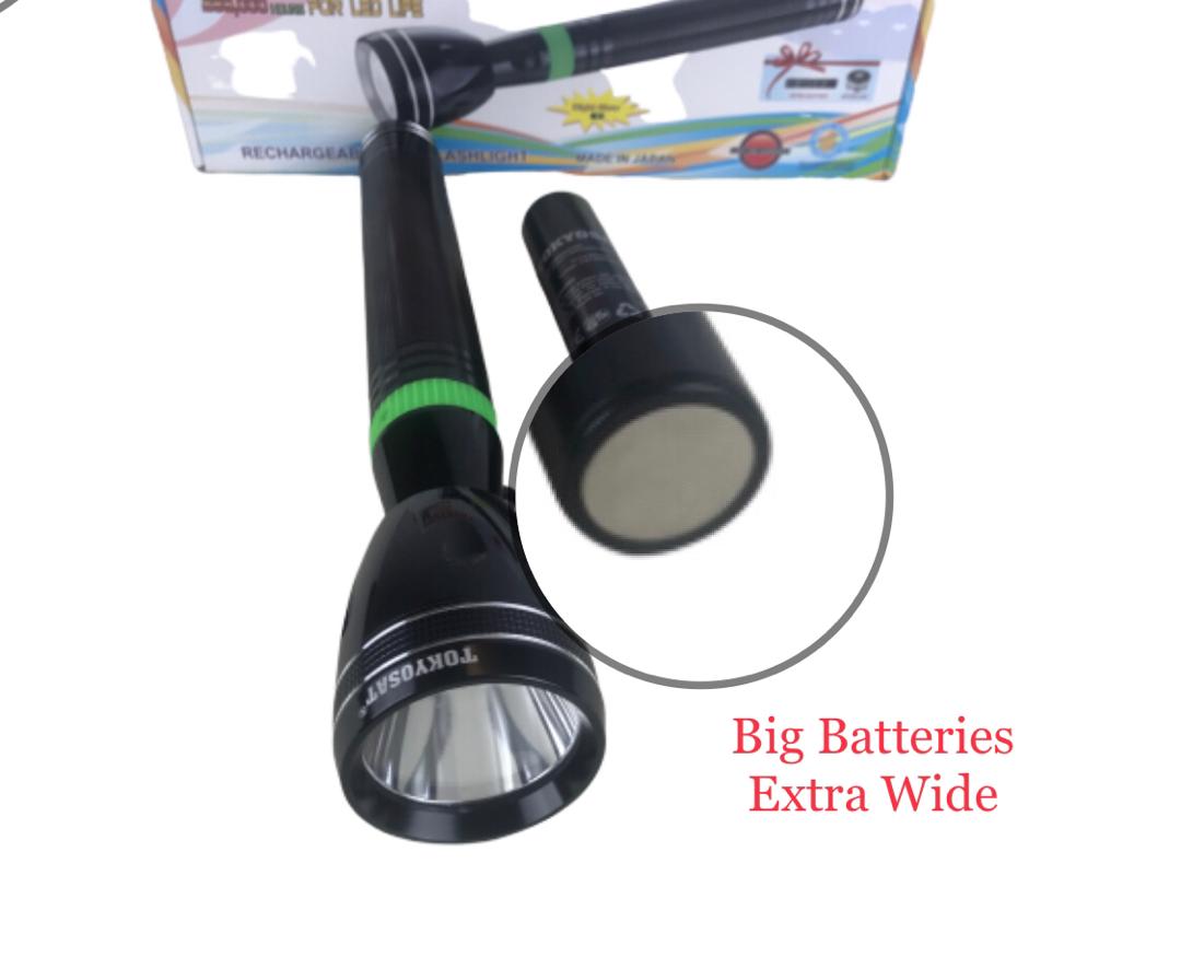 TOKYOSAT LED FLASHLIGHT lampu suluh WITH EXTRA SPARE led bulb & Battery ...