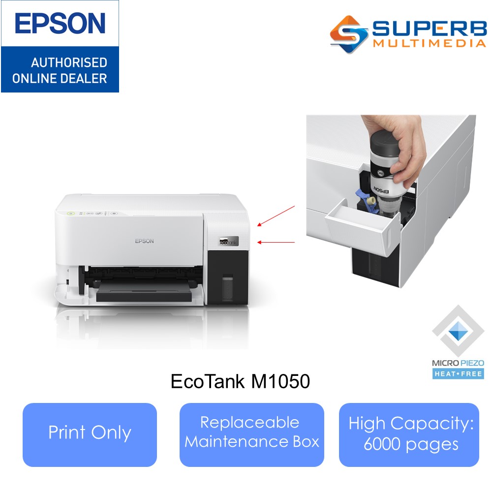 Epson EcoTank M1050 Ink Tank Printer /[ Replacement] M1120 Printer ...