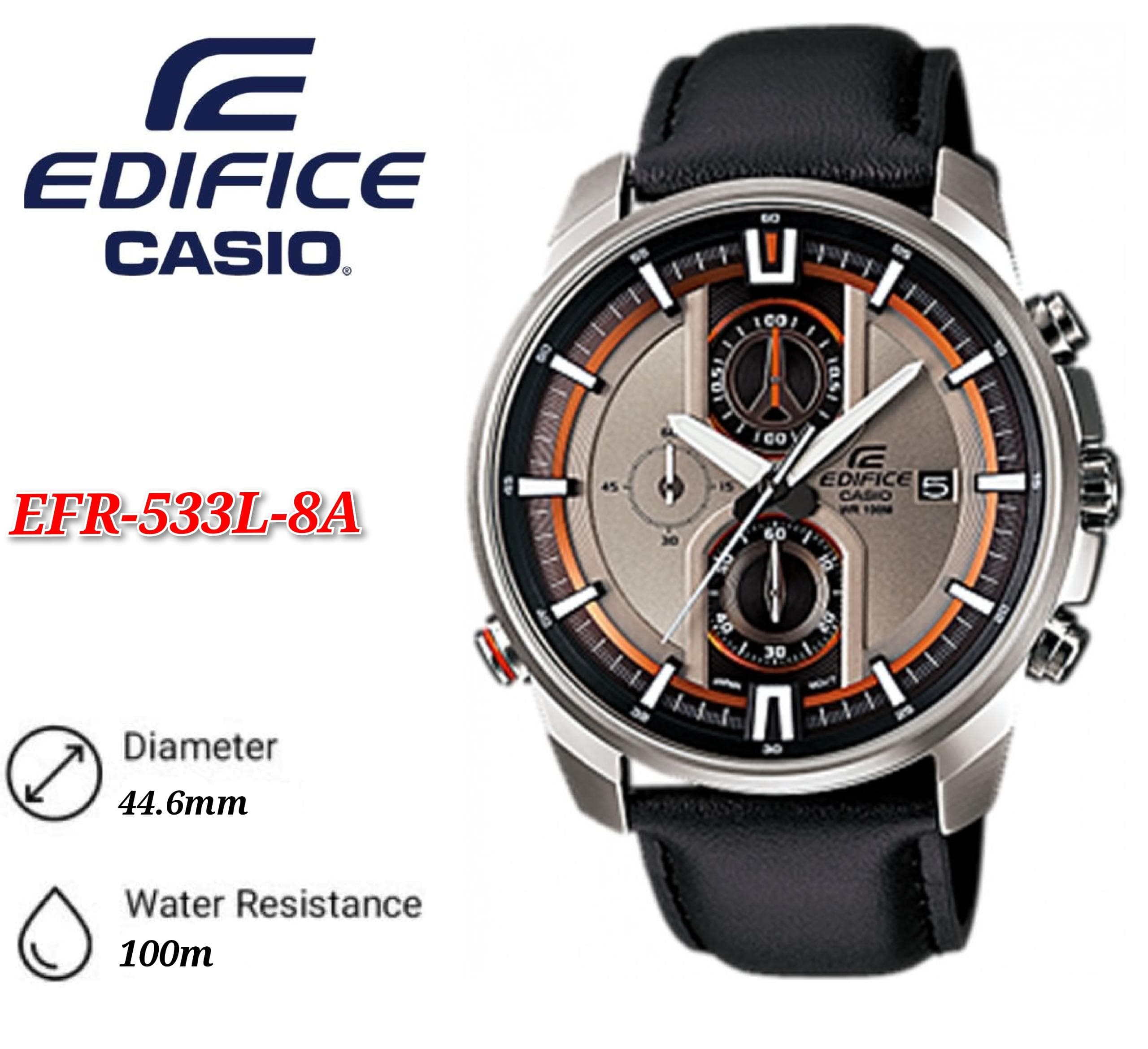 Casio Edifice EFR-533L-8A 100M Chronograph Super Illuminator Watch ...