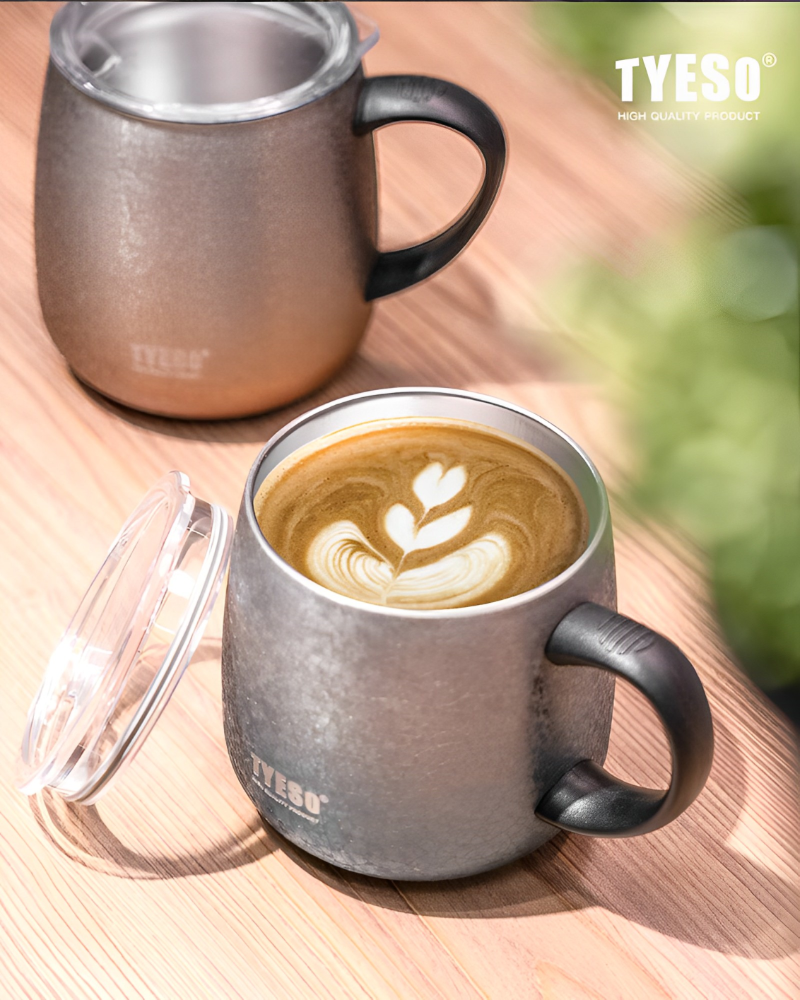 TYESO Stainless Steel Gradient Insulated Thermal Coffee Cup (355ml/473ml) TS-8760/TS-8761 ...