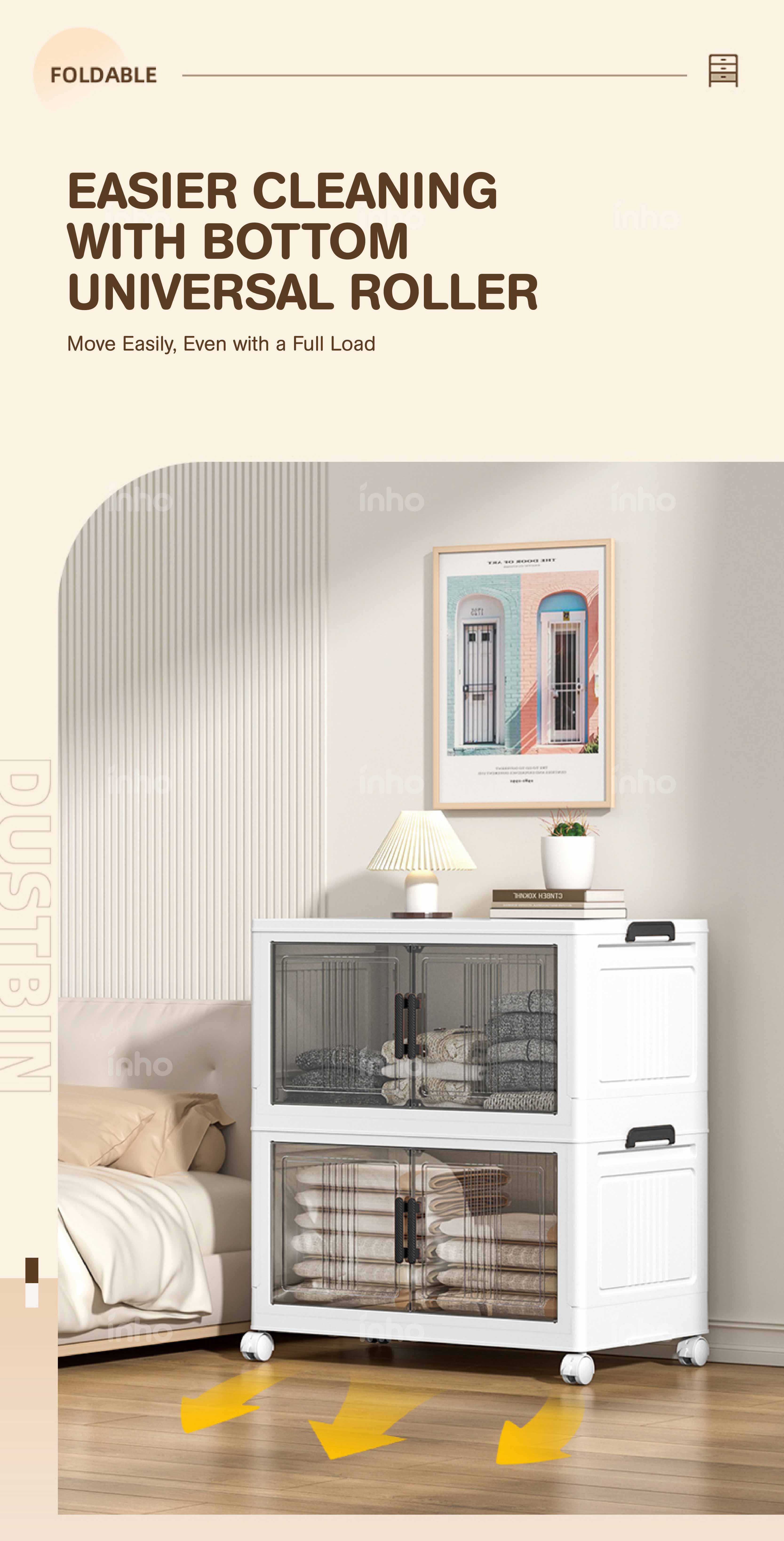 【SHIPPING PROMO】INHO L50-70cm (1-5 Layers) 2 Doors Foldable Stackable ...