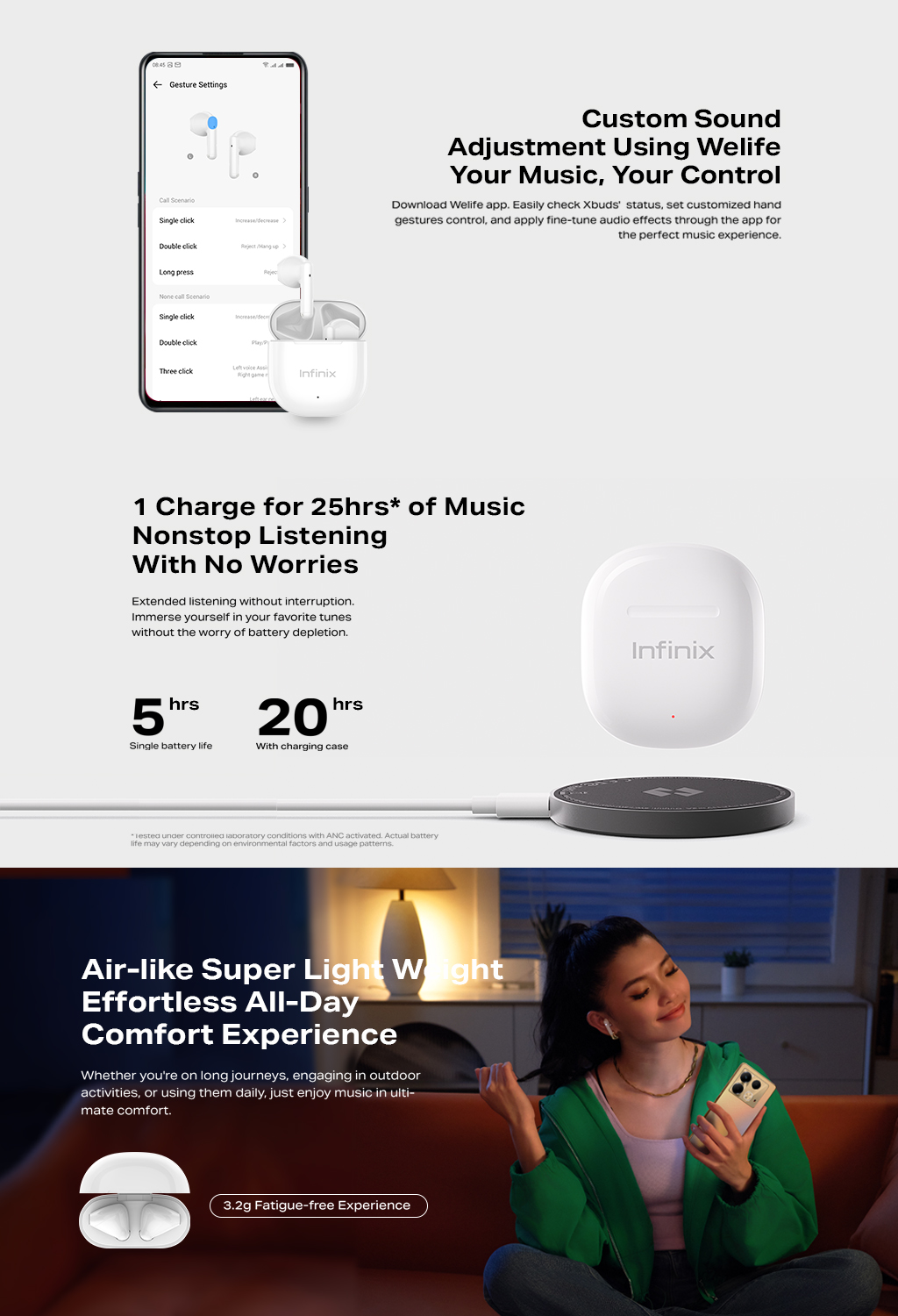 Infinix XBUDS 3 WE earphone Wireless Charge ENC Noise Cancellation ...